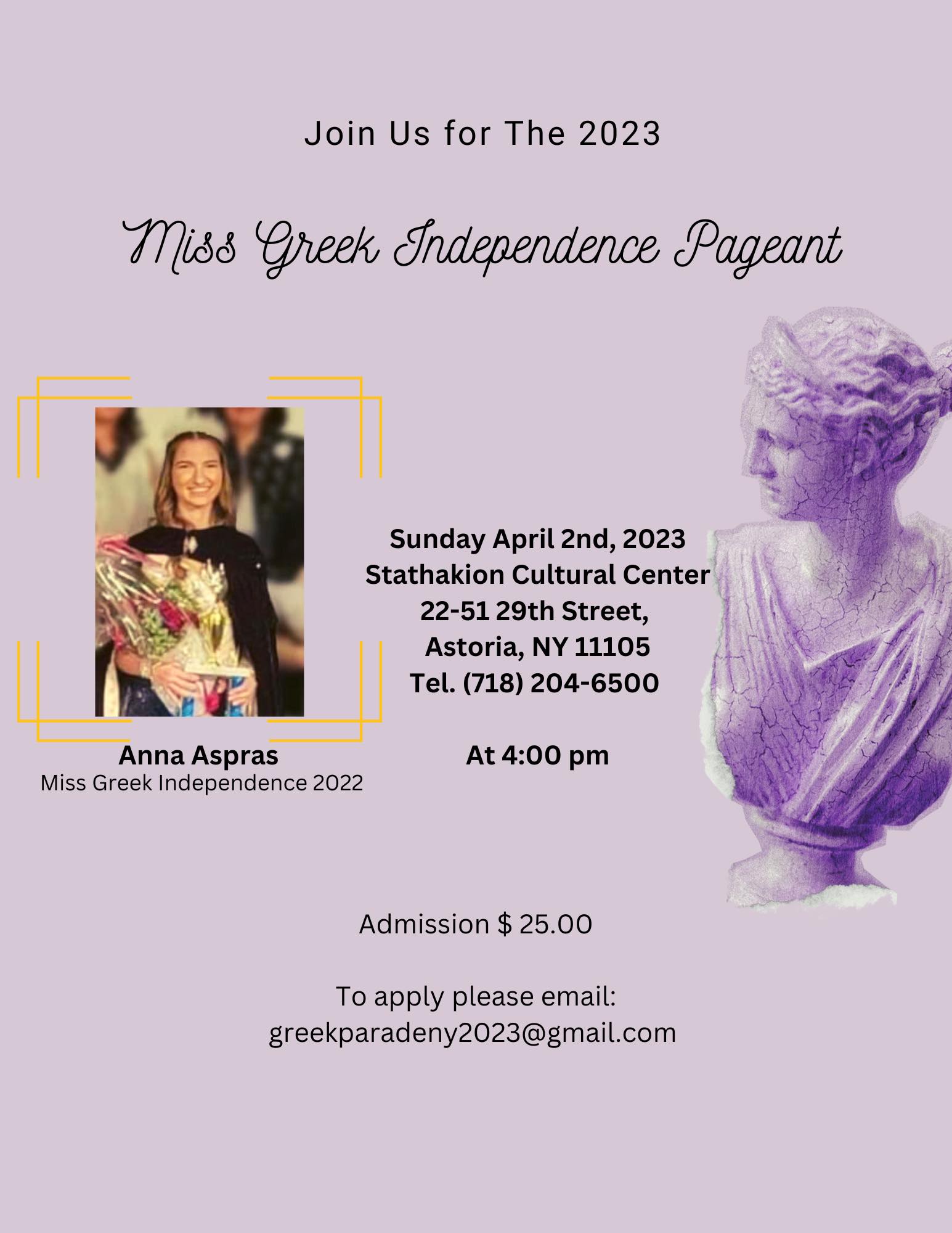 Miss Greek Independence Pageant 2023 – Federation of Hellenic Societies ...